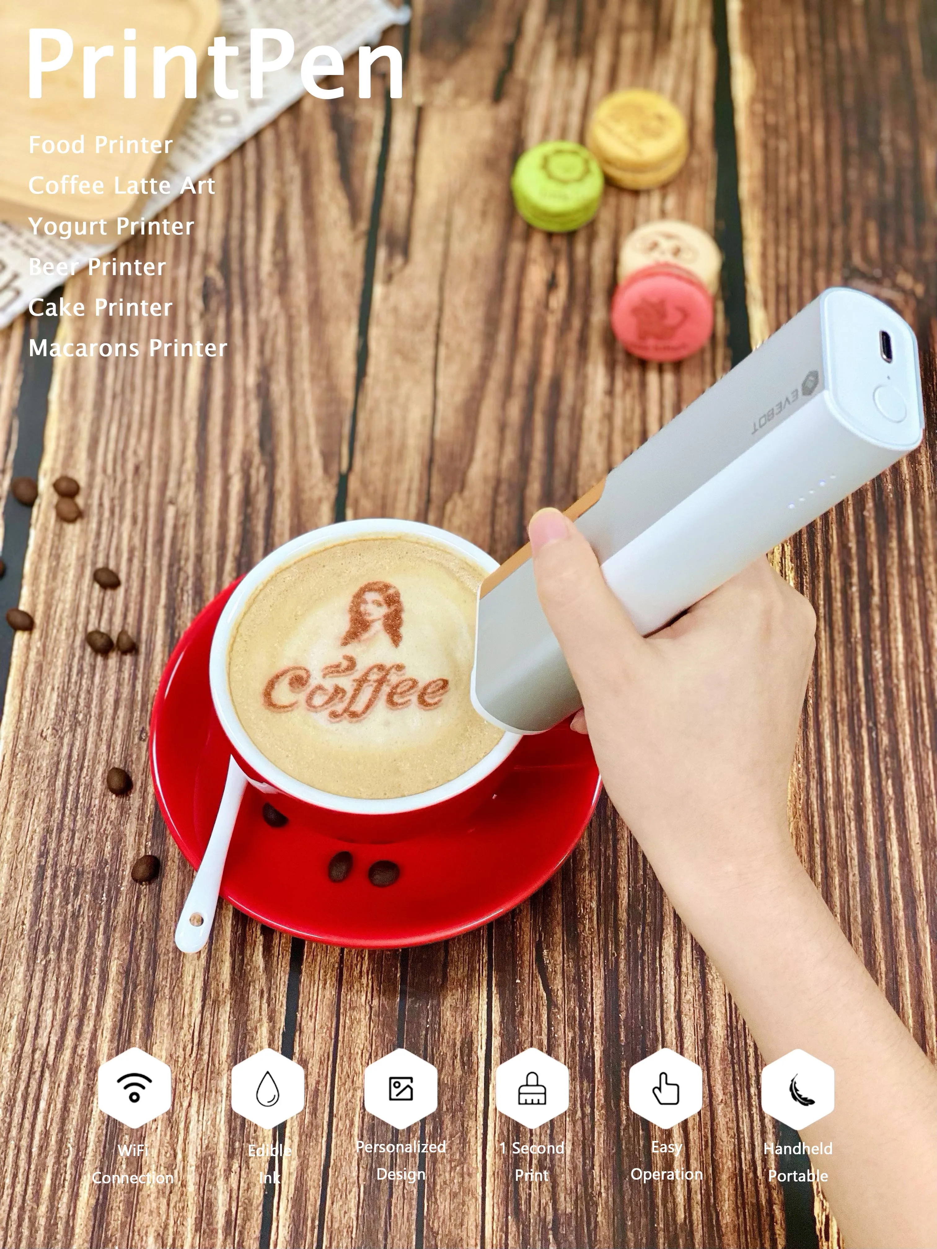 2023-New-Innovation-Product-EVEBOT-PrintPen-Handheld-Inkjet-Food-Edible ...
