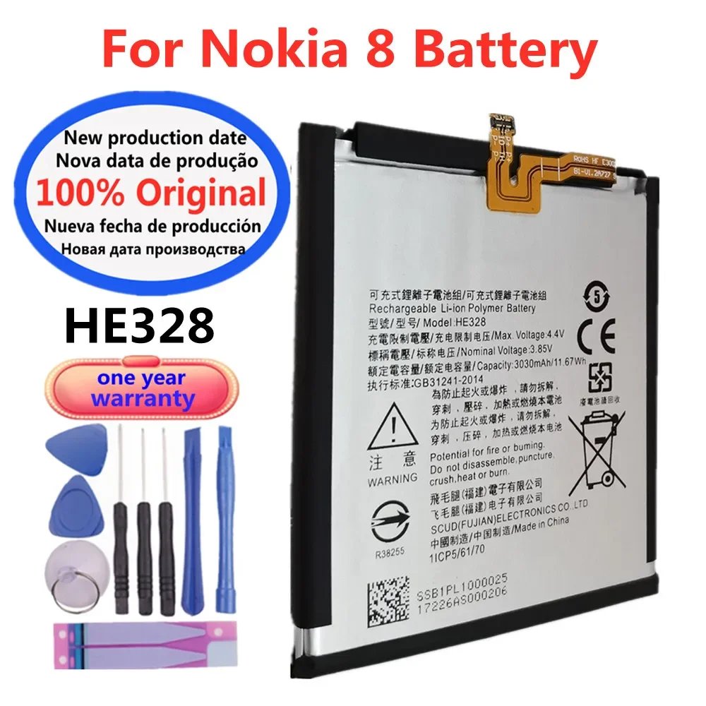 New-2030mAh-HE328-Original-Battery-For-Nokia-8-Nokia8-Phone-Battery ...