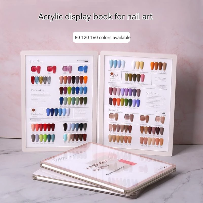Acrylic-Nail-Gel-Polish-Display-Book-Nail-Salon-Color-Card-Board ...