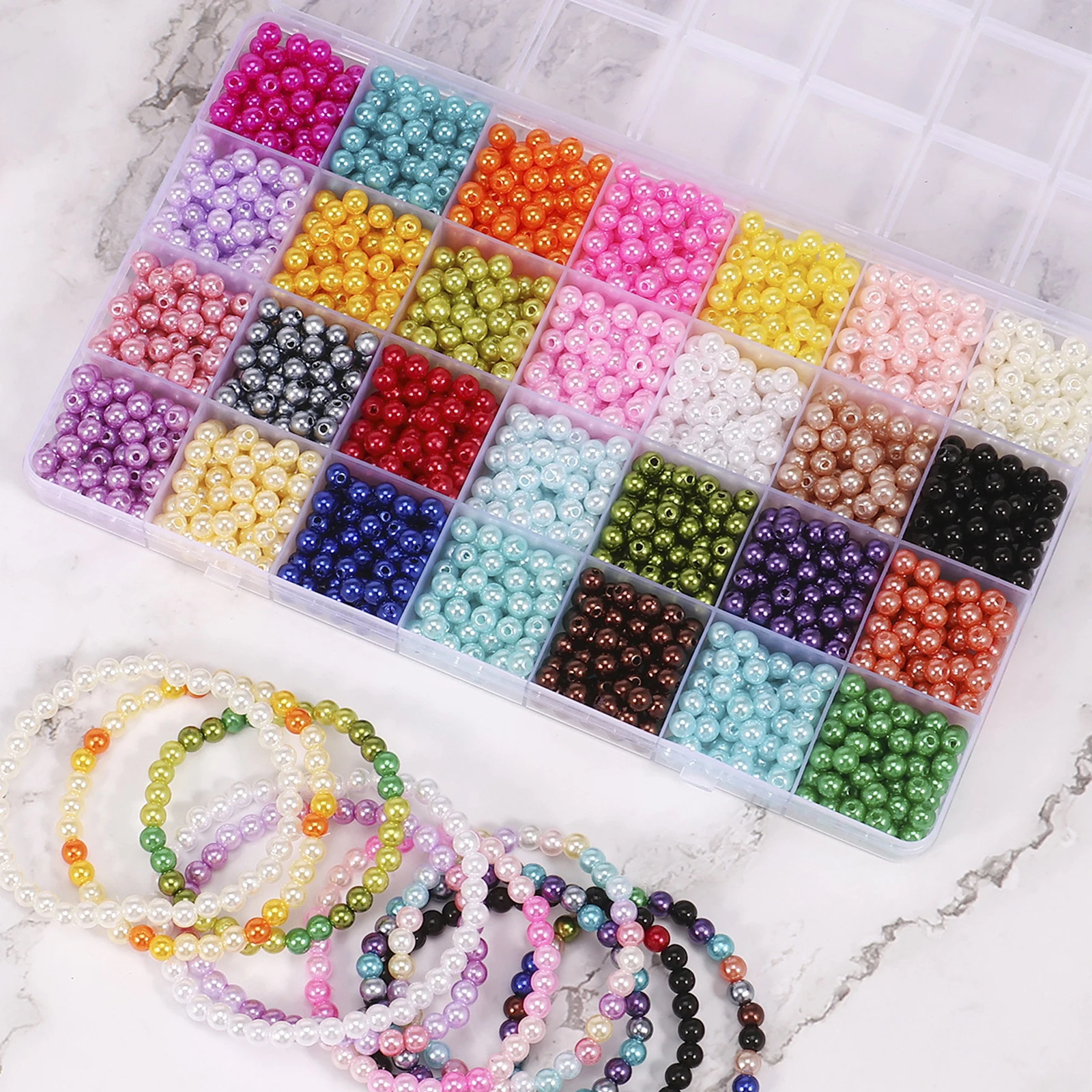 New 1960Pcs Bracelet Beads Kit with Storage Box 28 Colors Beads Making ...
