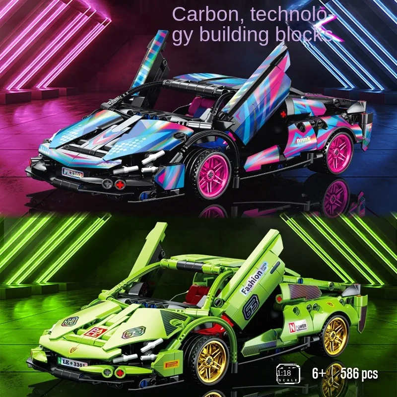 Technical-Racing-Sport-Car-586pcs-Model-Building-Blocks-City-Mechanical ...