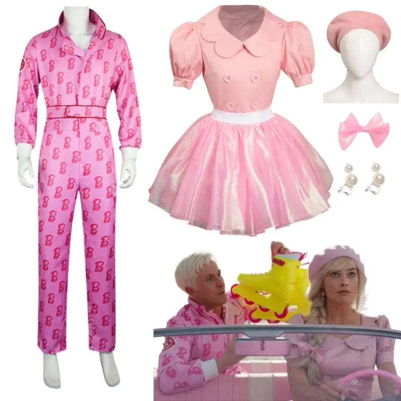 Ken-Margot-Barbier-Cosplay-Fantasia-Cute-Pink-Dress-Jumpsuit-Movie ...