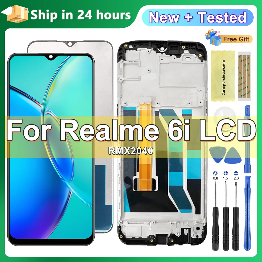 6-5-Original-For-Oppo-Realme-6i-LCD-Display-Touch-Screen-with-Frame ...