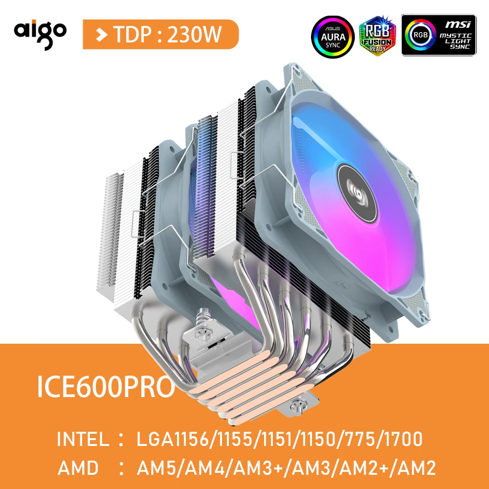 Aigo-Cpu-Cooler-ARGB-Dual-Tower-6-Heatpipes-PC-Radiator-Cooling-4PIN ...