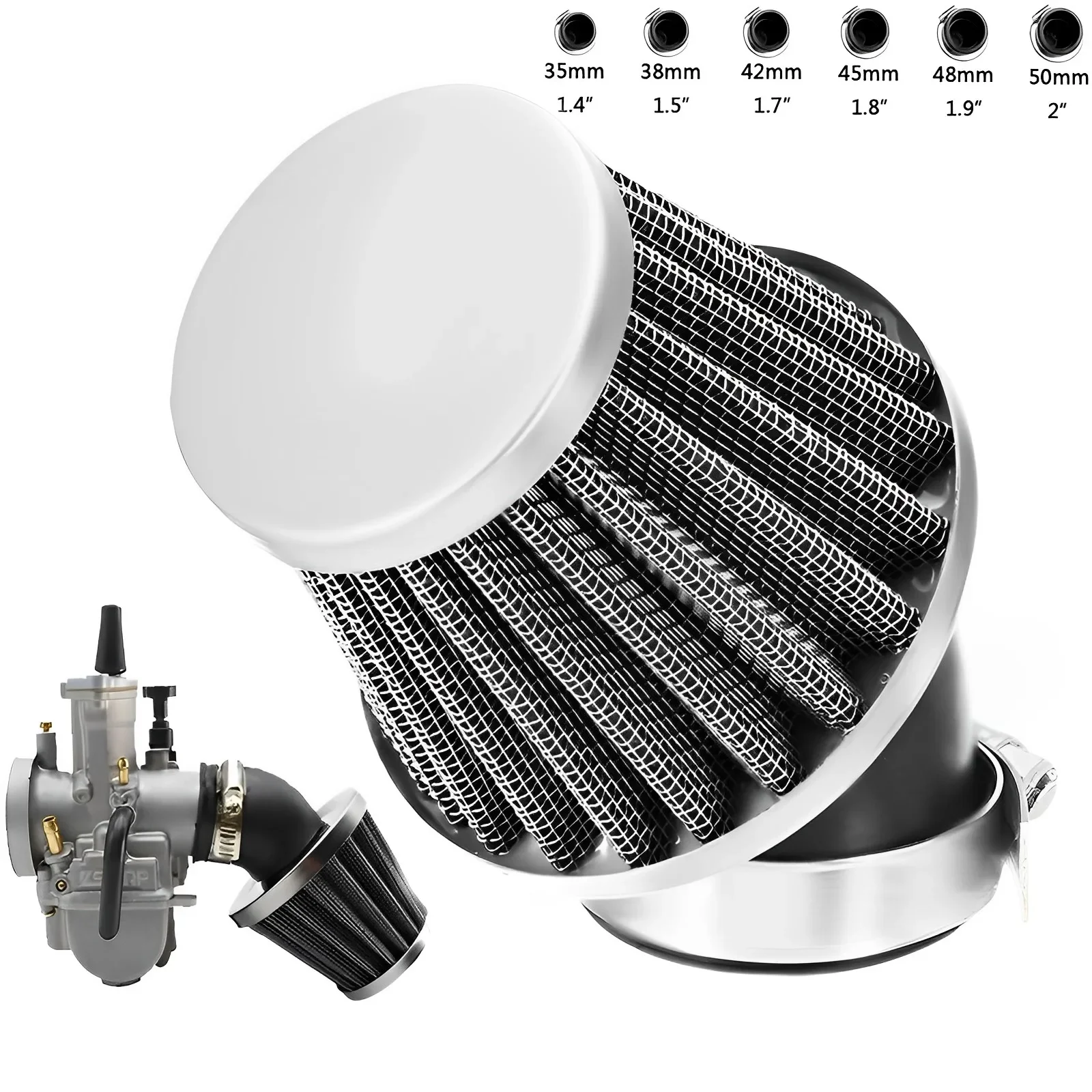 Universal Air Filter 35mm 38/42/45/48/50mm Motorcycle Air Filter for ...