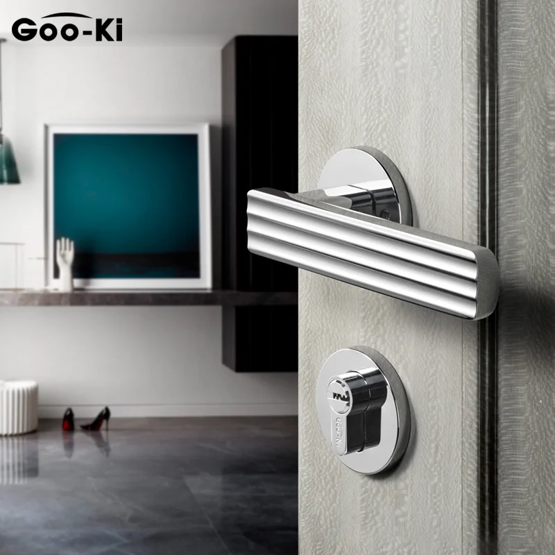 Goo-Ki-Modern-Polished-Chrome-Door-Lock-Set-Aluminum-Alloy-Slient ...