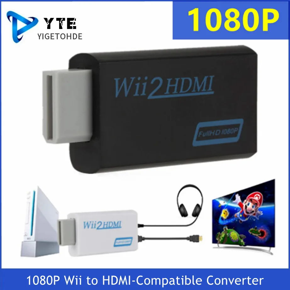 YIGETOHDE-Adaptador-de-WII2HDMI-Compatble-convertidor-Compatible-con ...
