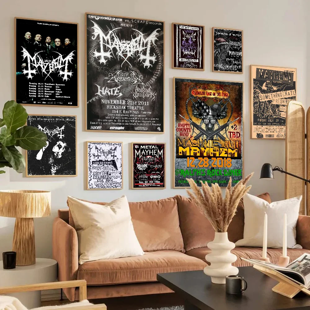 Band-M-Mayhem-Vintage-Posters-Sticky-Retro-Kraft-Paper-Sticker-DIY-Room ...