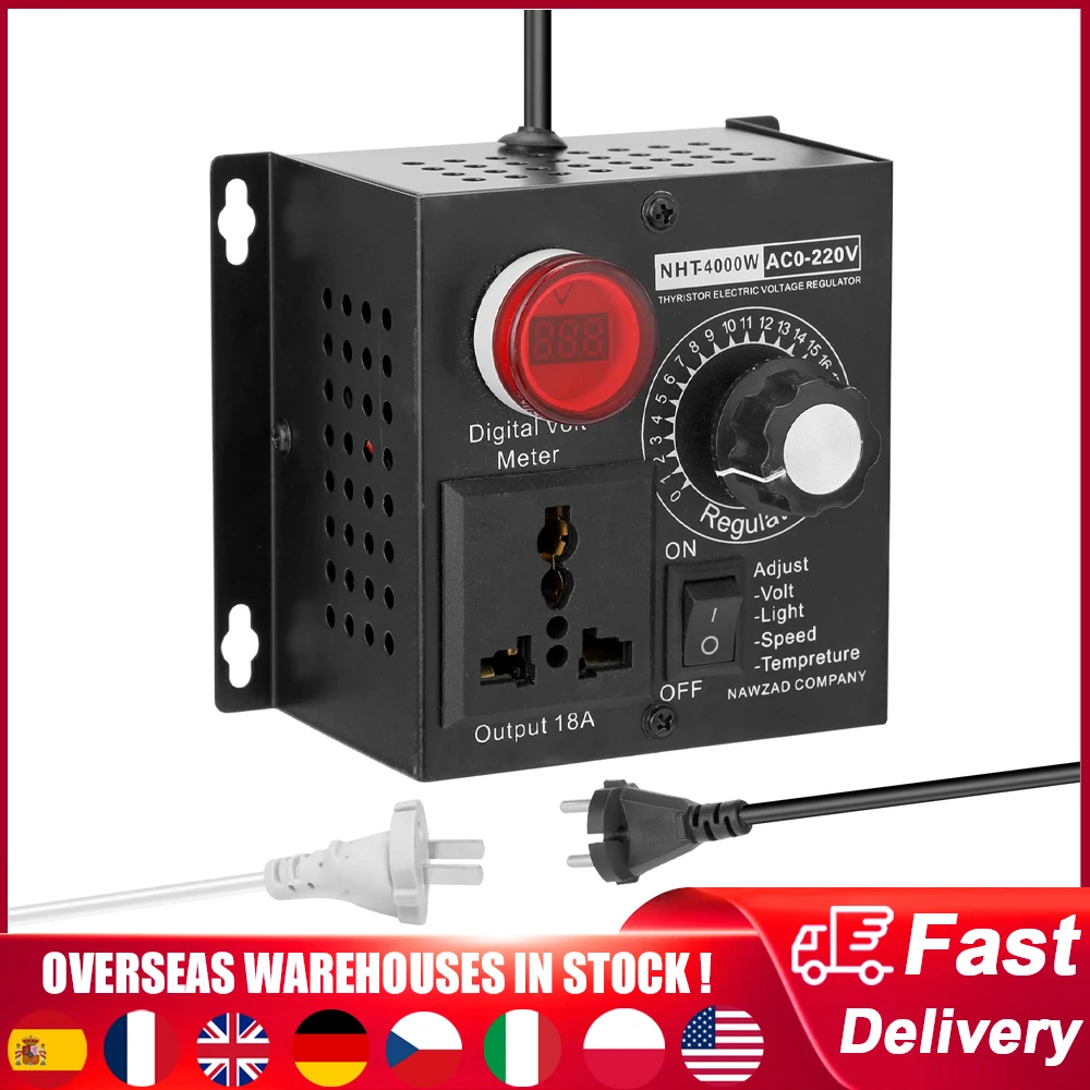 4000W Compact Variable Voltage Controller AC 110V/220V Speed ...