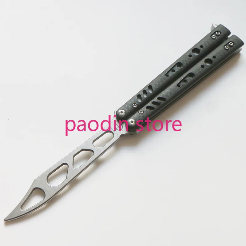 Newest-BALIPLUS-BRS-Rep-Replicant-Butterfly-Trainer-Jilt-Knife-D2-Blade-Carbon-Fiber-Handle ...