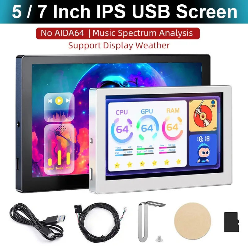 IPS-Tipo-C-Tela-Secund-ria-Computador-CPU-GPU-HDD-Espectro-De-M-sica ...