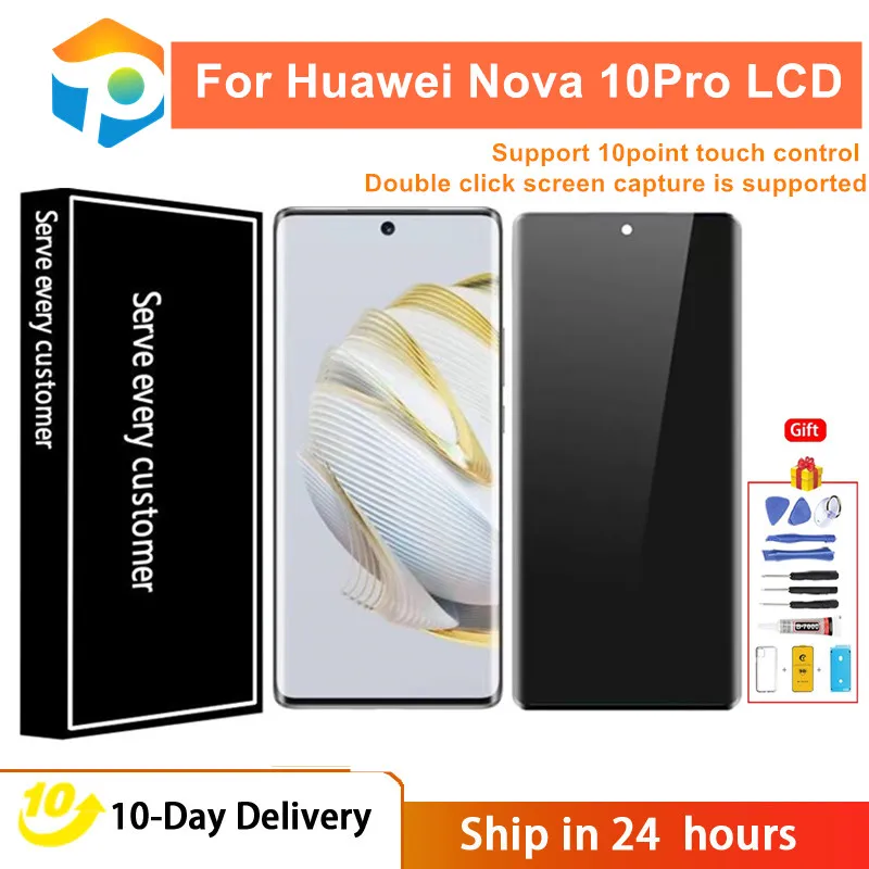 Original LCD Display Touch Screen para Huawei, Nova 10 Pro, digitador de tela, Display Frame, 6. ...