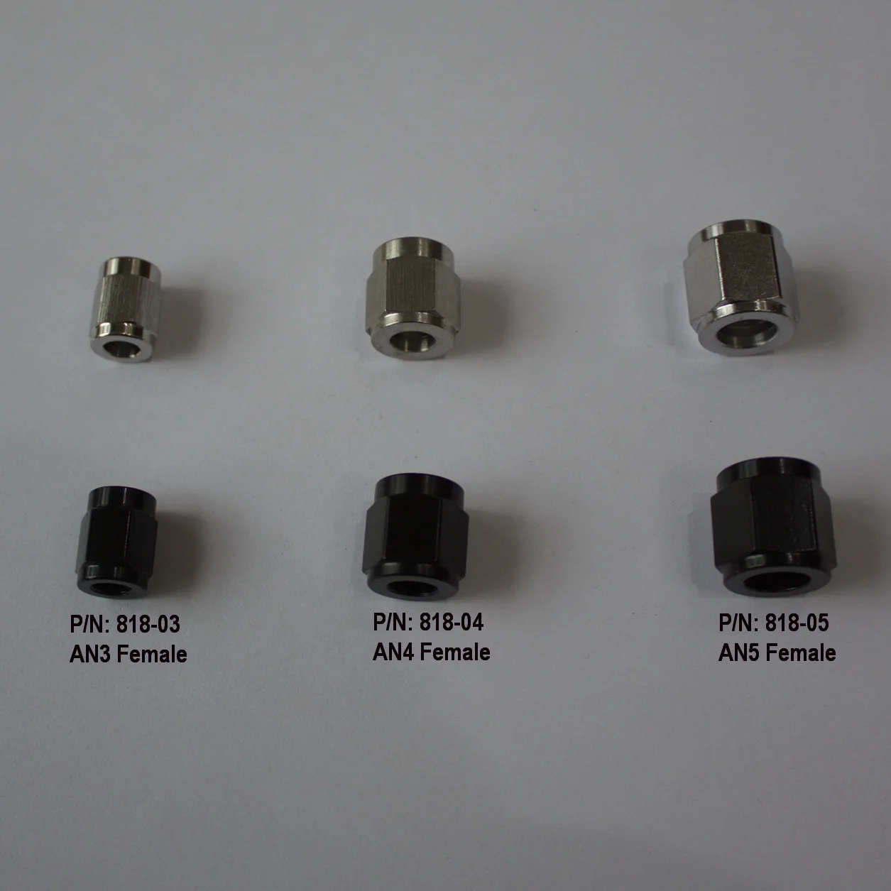 AN3, AN4, AN5 Female Tube Nuts 818-03, 818-04, 818-05