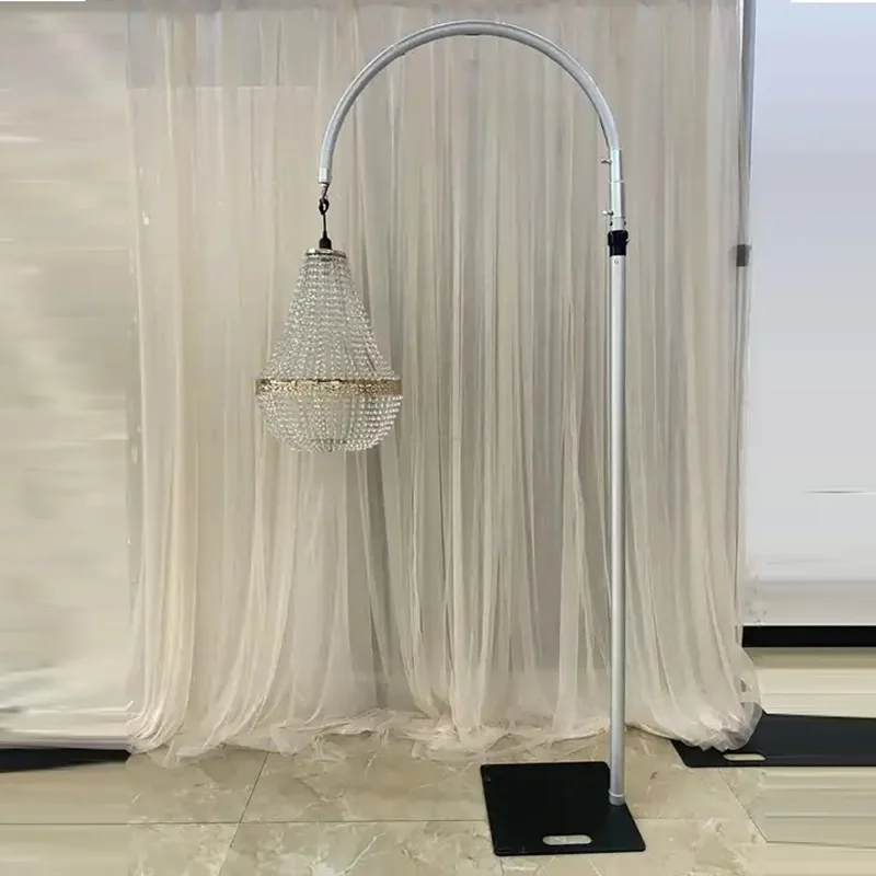 New-Wedding-Metal-Black-White-Arch-Stand-Hanging-Chandeliers-Wedding ...