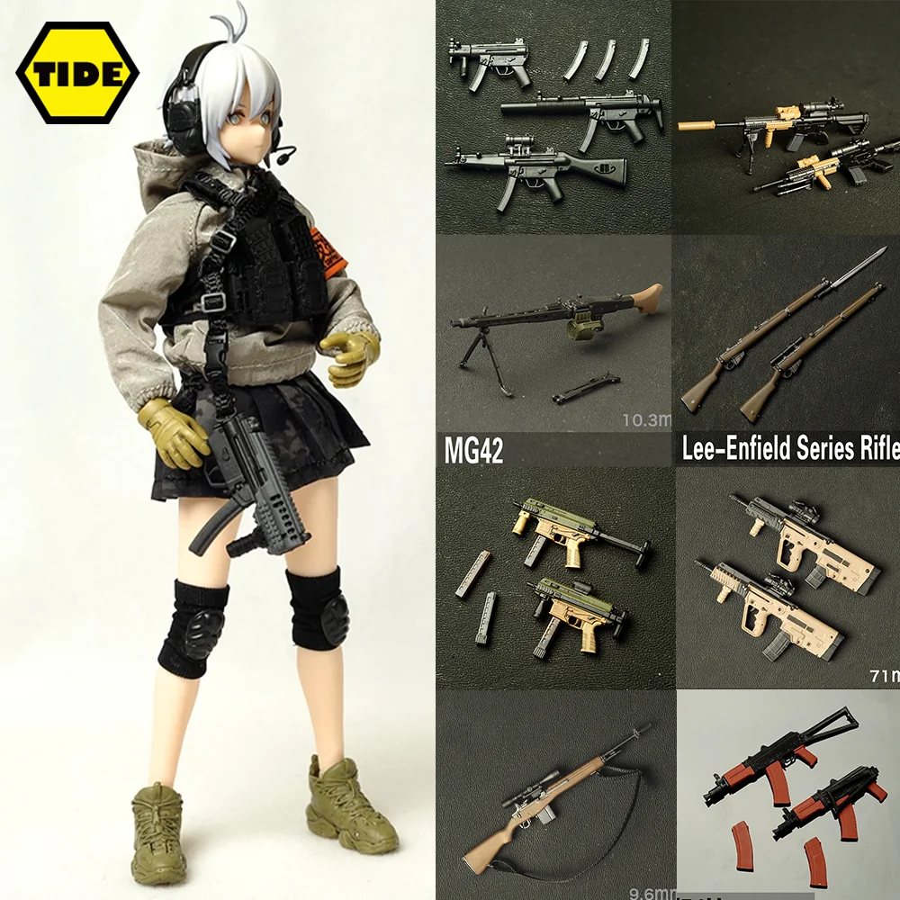 1/12 ミニ軍事武器 APD M27 M1 MG34 G36 MP5k Tavor x95 M14 MG42 RM277 モデル 6 インチ ...
