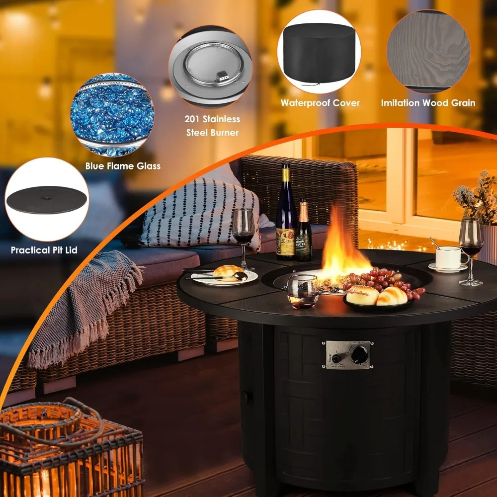 42″ Round Propane Fire Pit Table – Beyond Just Camping