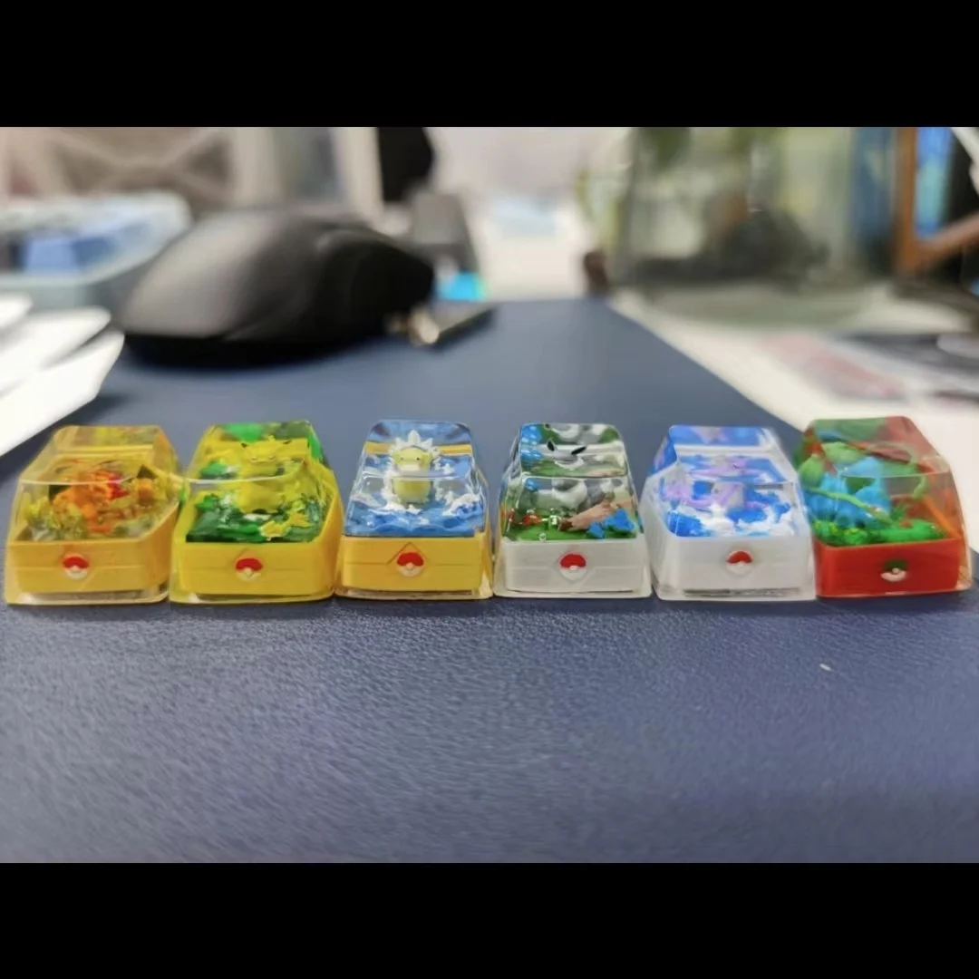 PTCG-Pokemon-Keycap-Mechanical-Keyboard-Resin-Transparent-Stereoscopic ...