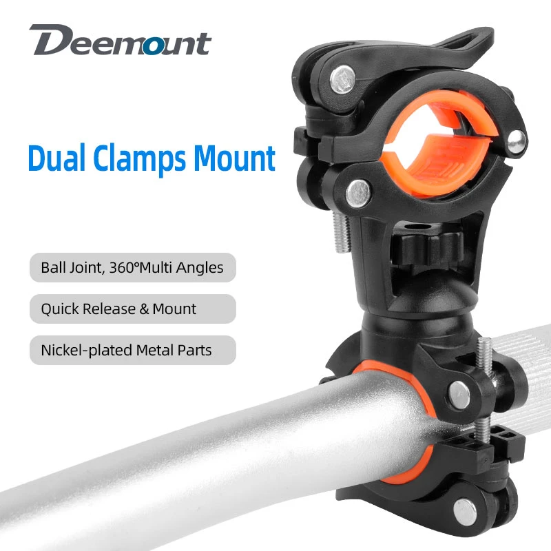 Deemount Bicycle Light Bracket Bike Lamp Holder LED Torch Headlight ...