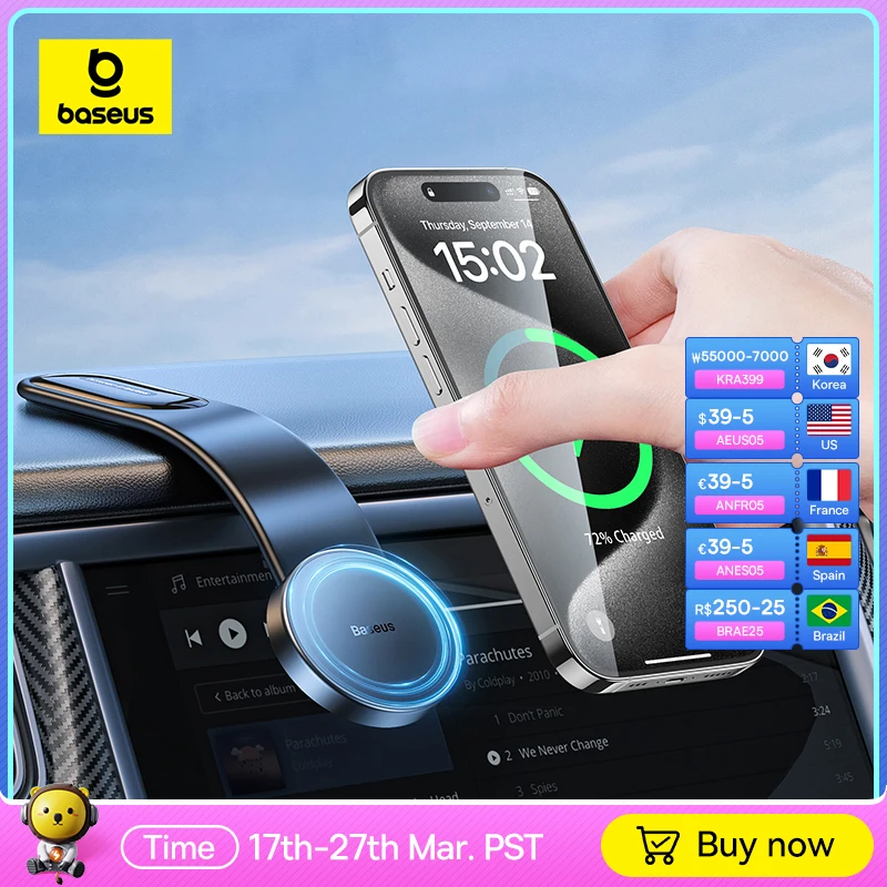 Baseus-15W-Magnetic-Wireless-Charger-Charging-Pad-Car-Mount-for-Center ...