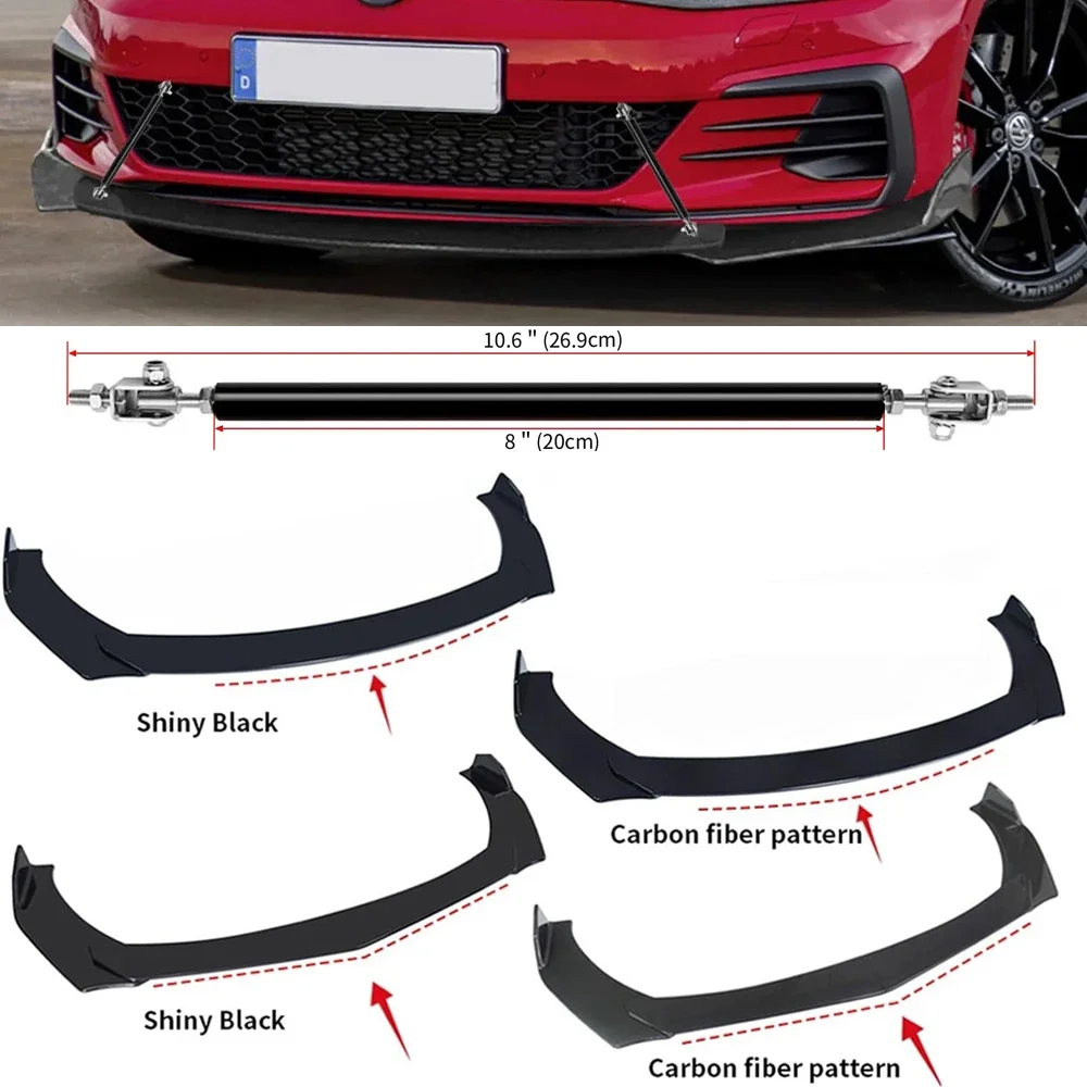 New Style 4pc Universal Car Front Bumper Lip Chin Body Bumper Lip ...