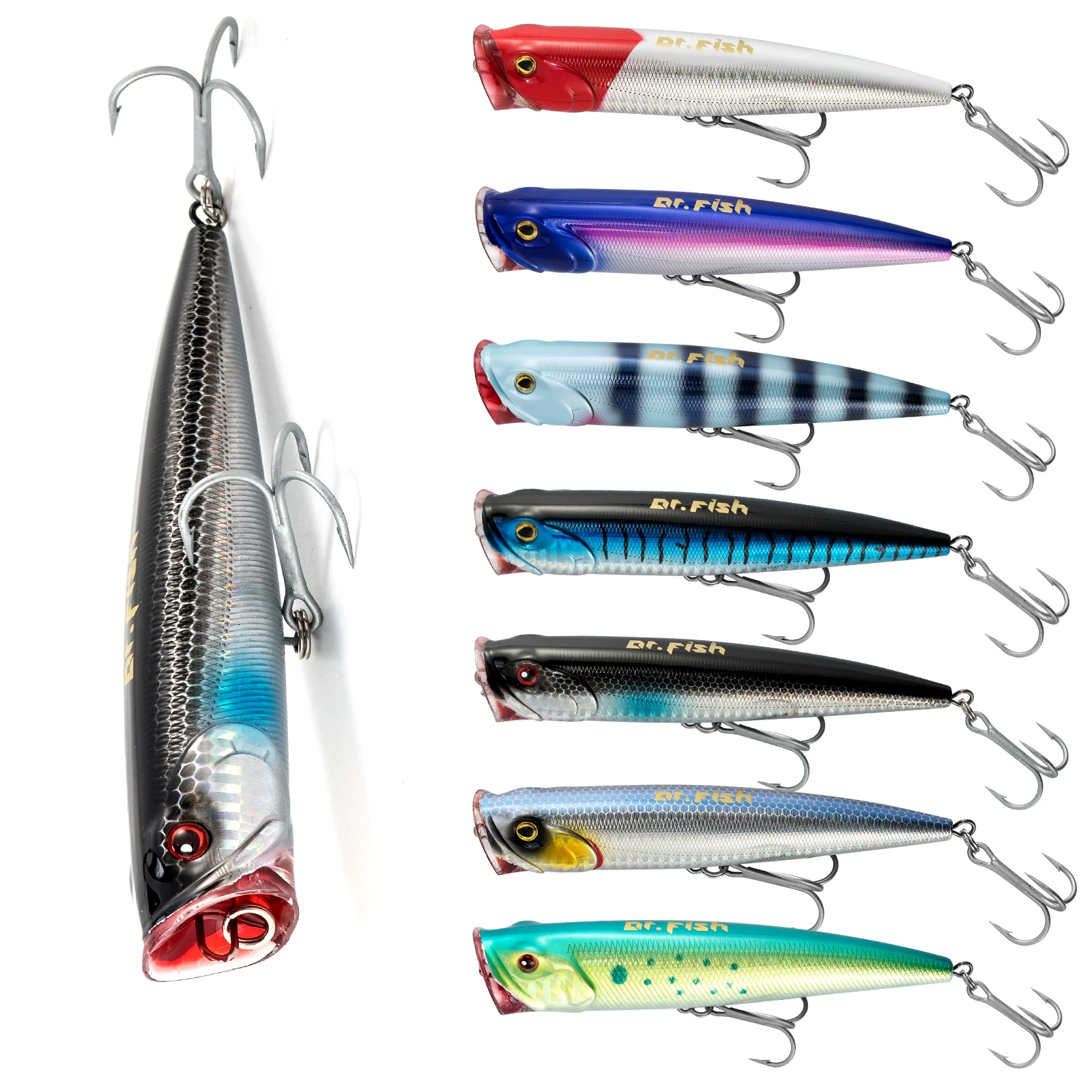 40g GT Popper Fishing Lures 14cm Topwater Wobblers Artificial Bait ...