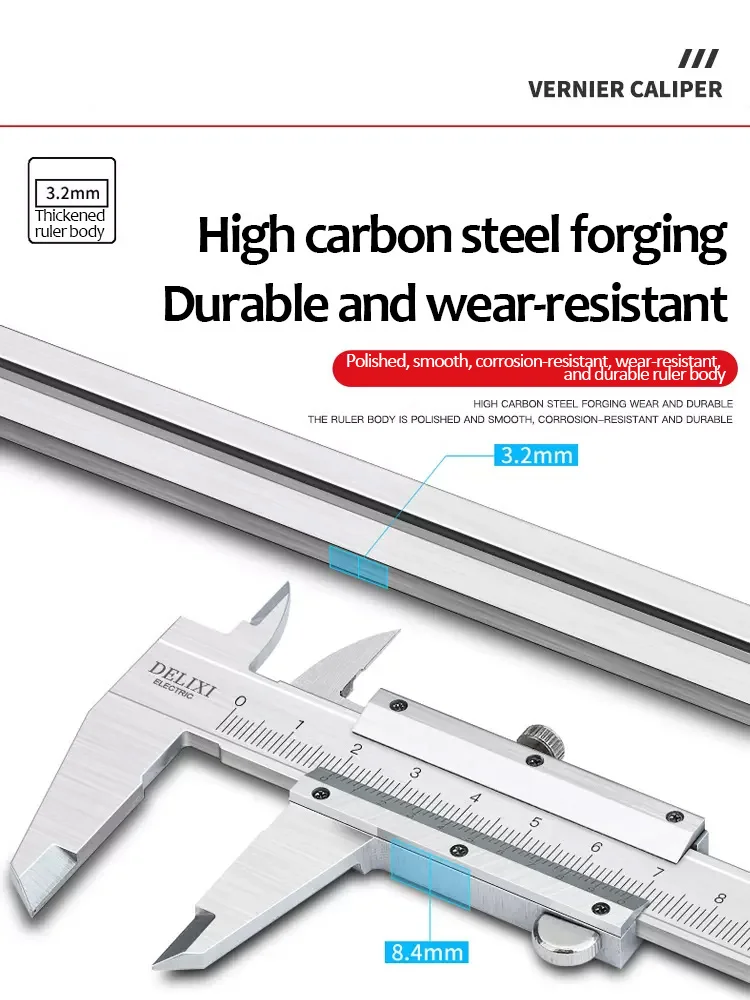 DELIXI-ELECTRIC-Vernier-Caliper-Stainless-Steel-Ruler-Household ...