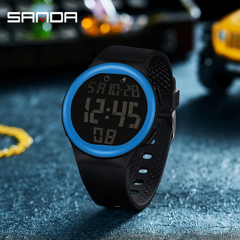 SANDA-Trendy-Fashion-Men-Electron-Watch-Soft-TPU-Strap-Big-Screen-LED ...