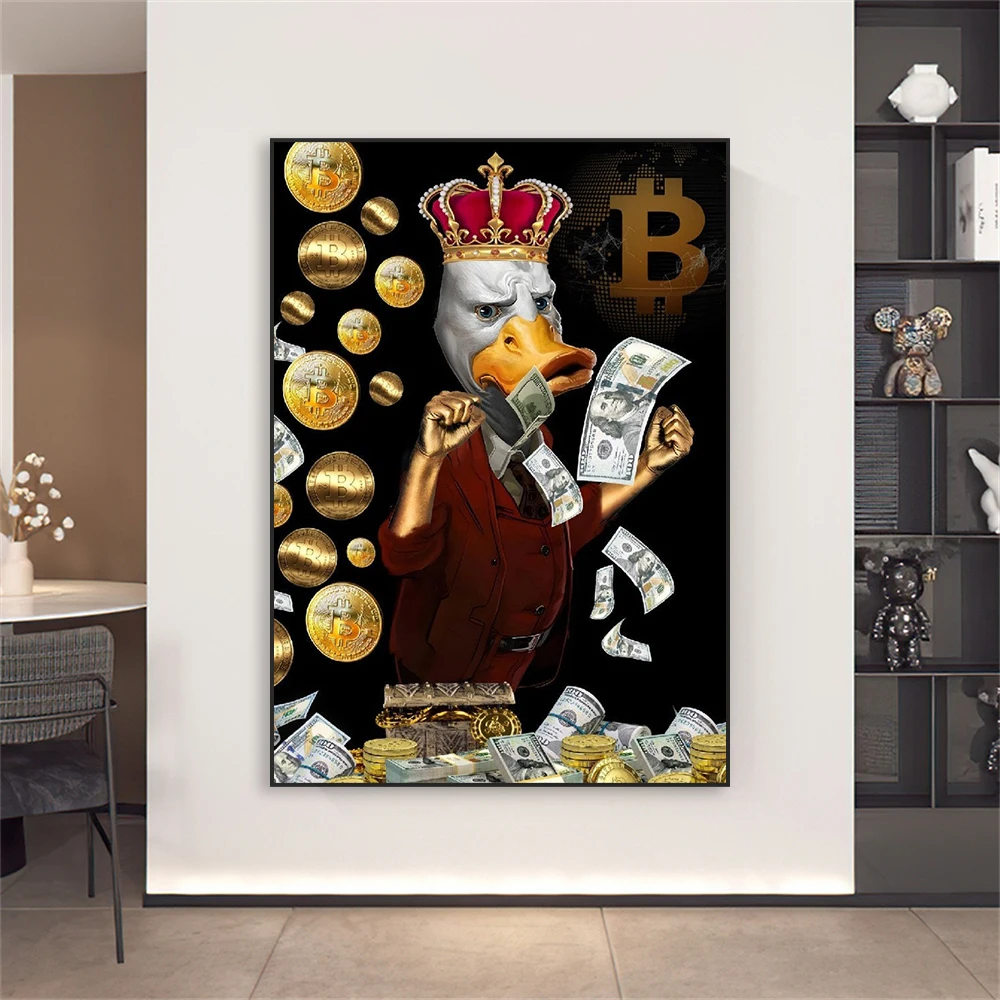 Bitcoin-And-Duck-Art-Poster-Disney-Graffiti-Art-Funny-Poster-Colorful ...