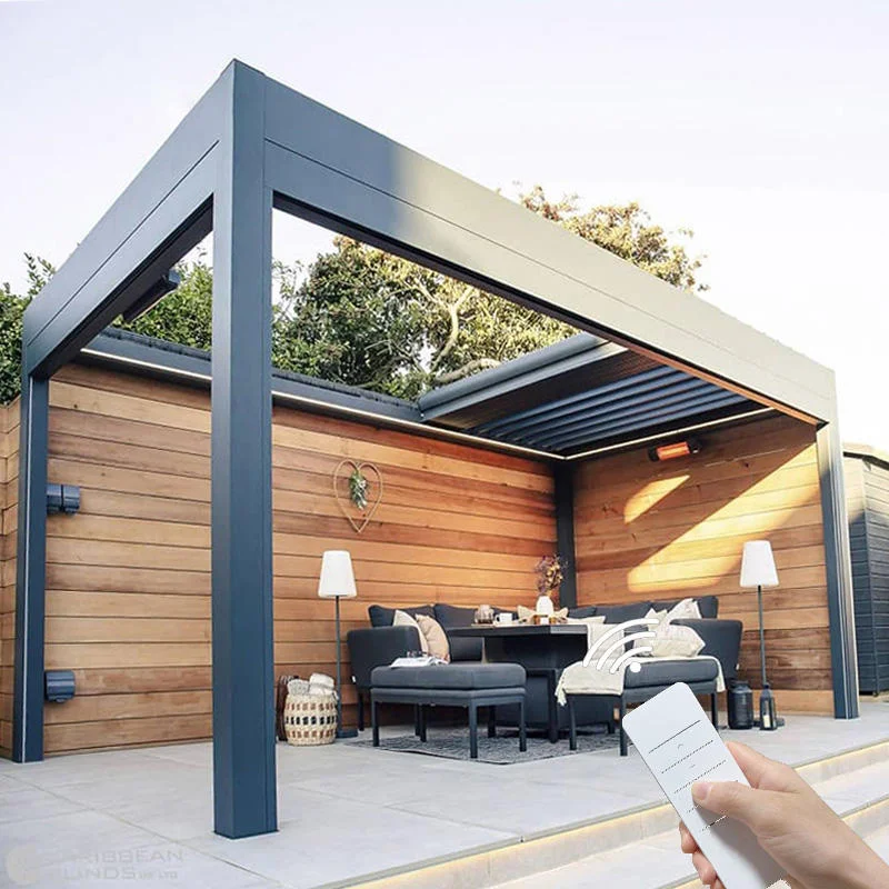Outdoor Garden Backyard Aluminum Retractable Waterproof With Roof ...