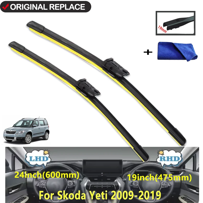 For-Skoda-Yeti-2009-2019-Front-Windscreen-Wiper-Blade-Car-Accessories ...