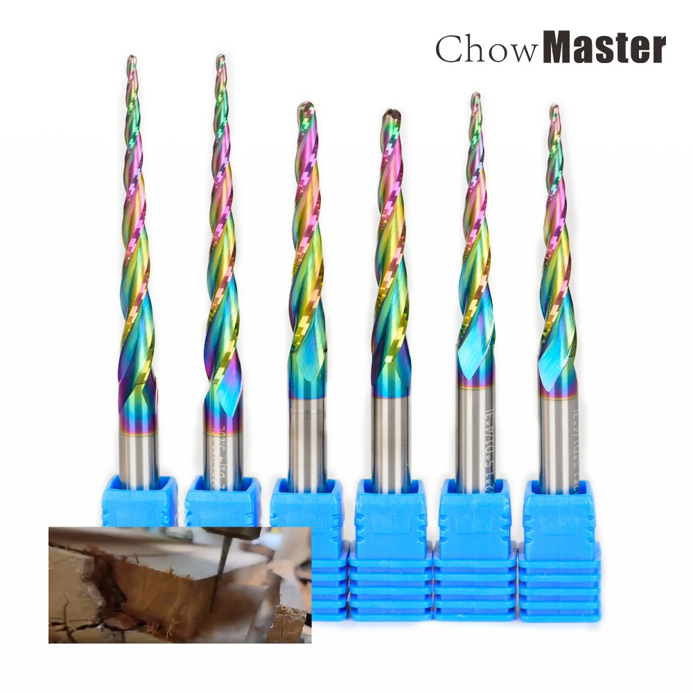 Carbide-End-Mill-R0-25-R2-0-CNC-Milling-Cutter-Conical-Ball-End-Mill ...