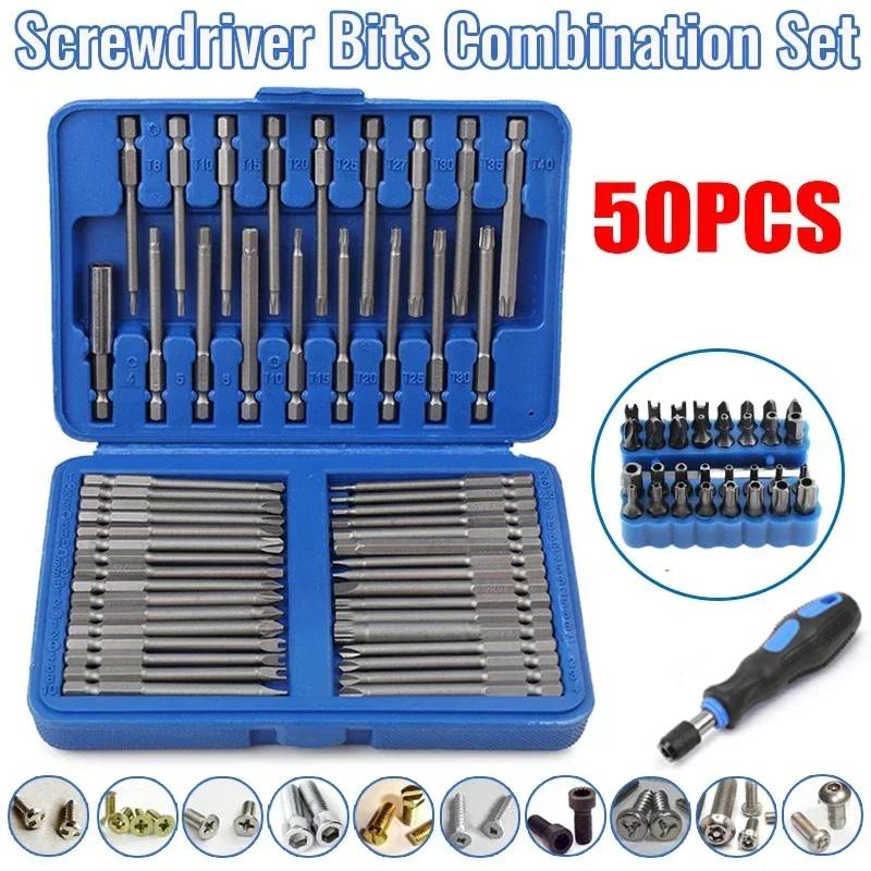 50PCS-Screwdriver-Bits-Combination-Set-Chrome-Vanadium-Steel ...