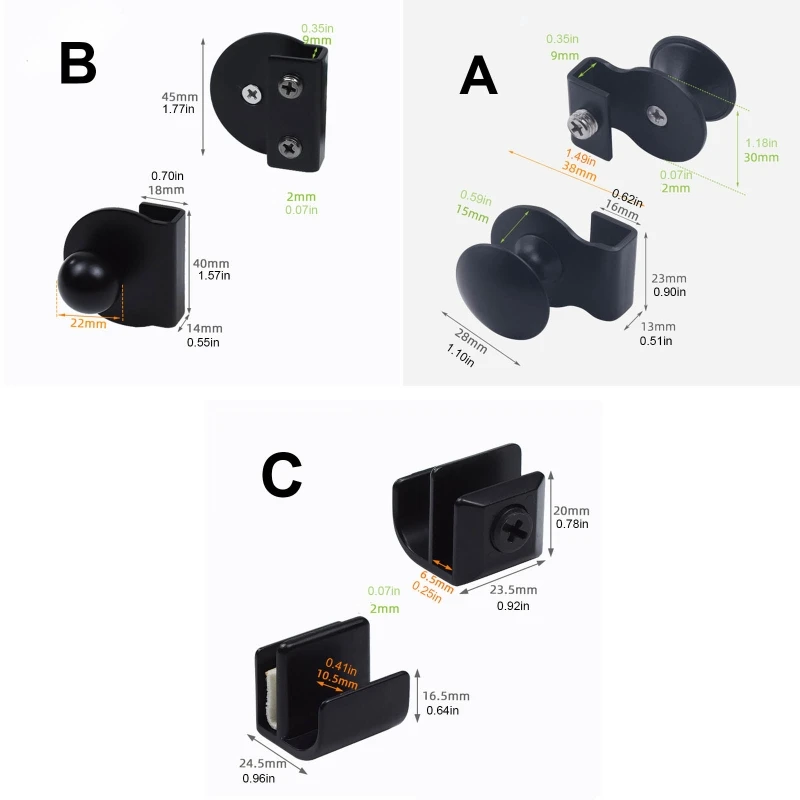 Glass-Door-Handle-Clamp-Glass-Showcases-Cabinet-Drawer-Metal-Pulls-No ...