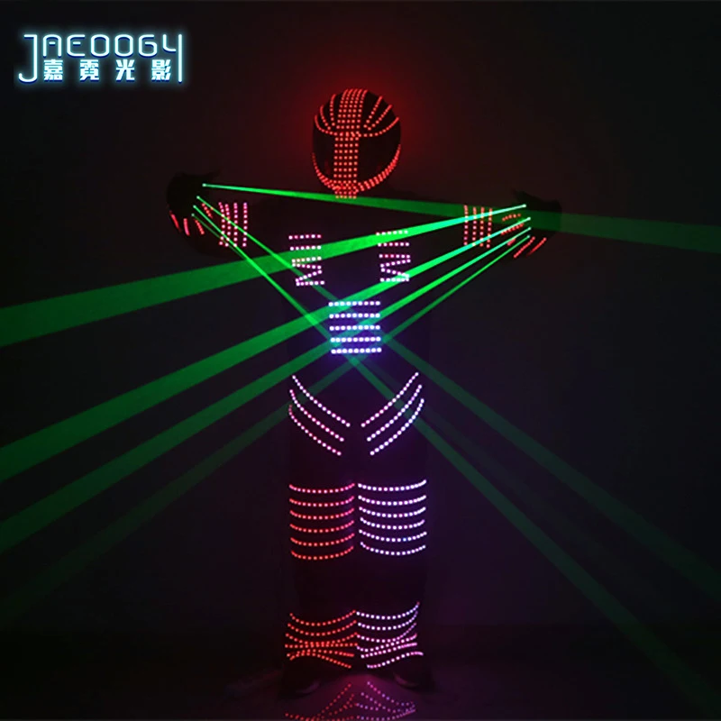 Stage Robot Performance Costume Luminous Robot Suit Laser Gloves ...