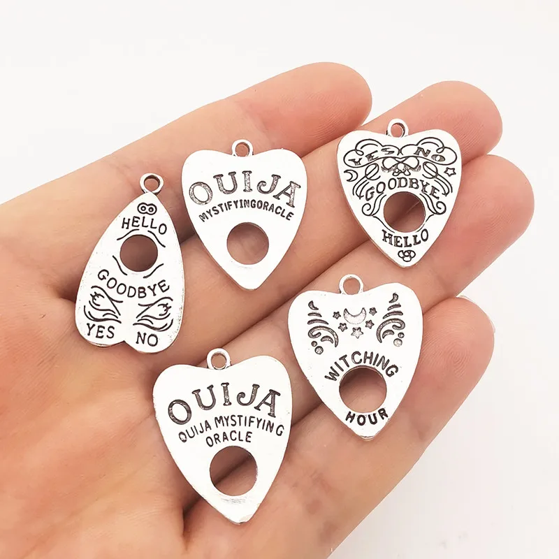 5pcs Ouija Witching Heart Pendant Charm Tibetan Silver Pendant For ...