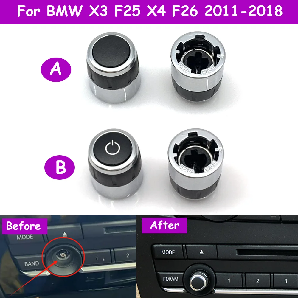 LHD RHD F25 F26 2011-2018 Car Radio Volume Knob Rotary Button Switch ...