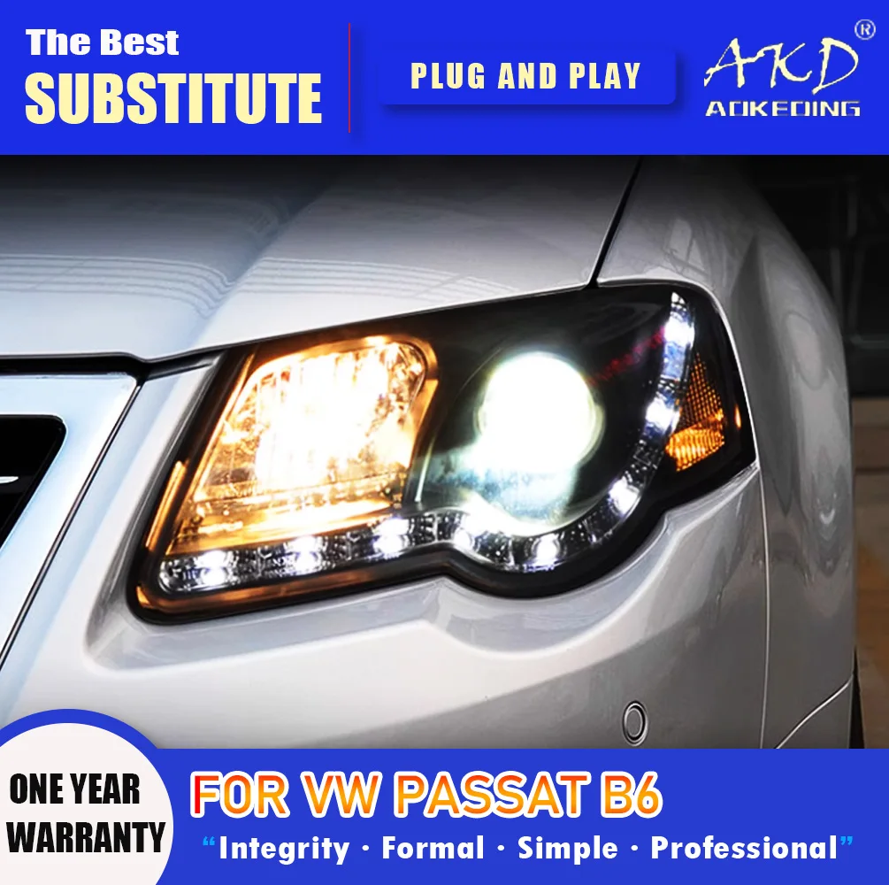 AKD Head Lamp for VW Passat B6 LED Headlight 2006-2011 Headlights B6 ...