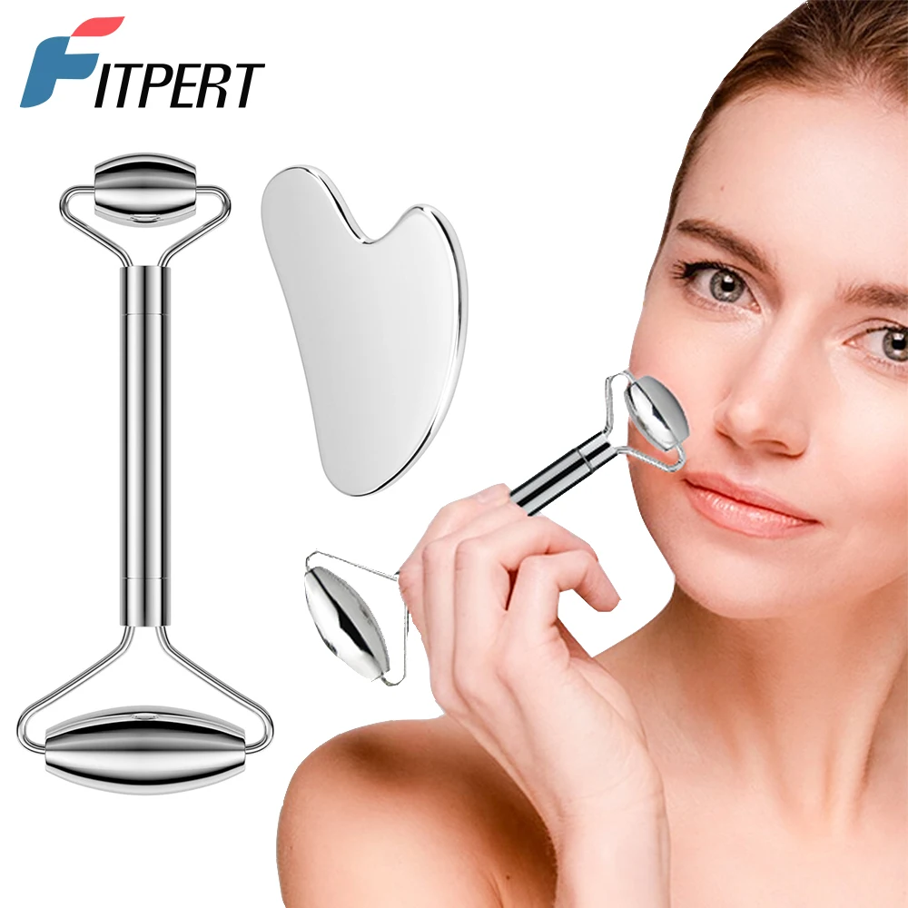 Stainless-Steel-Gua-Sha-Set-and-Facial-Massage-Roller-Instrument-for ...