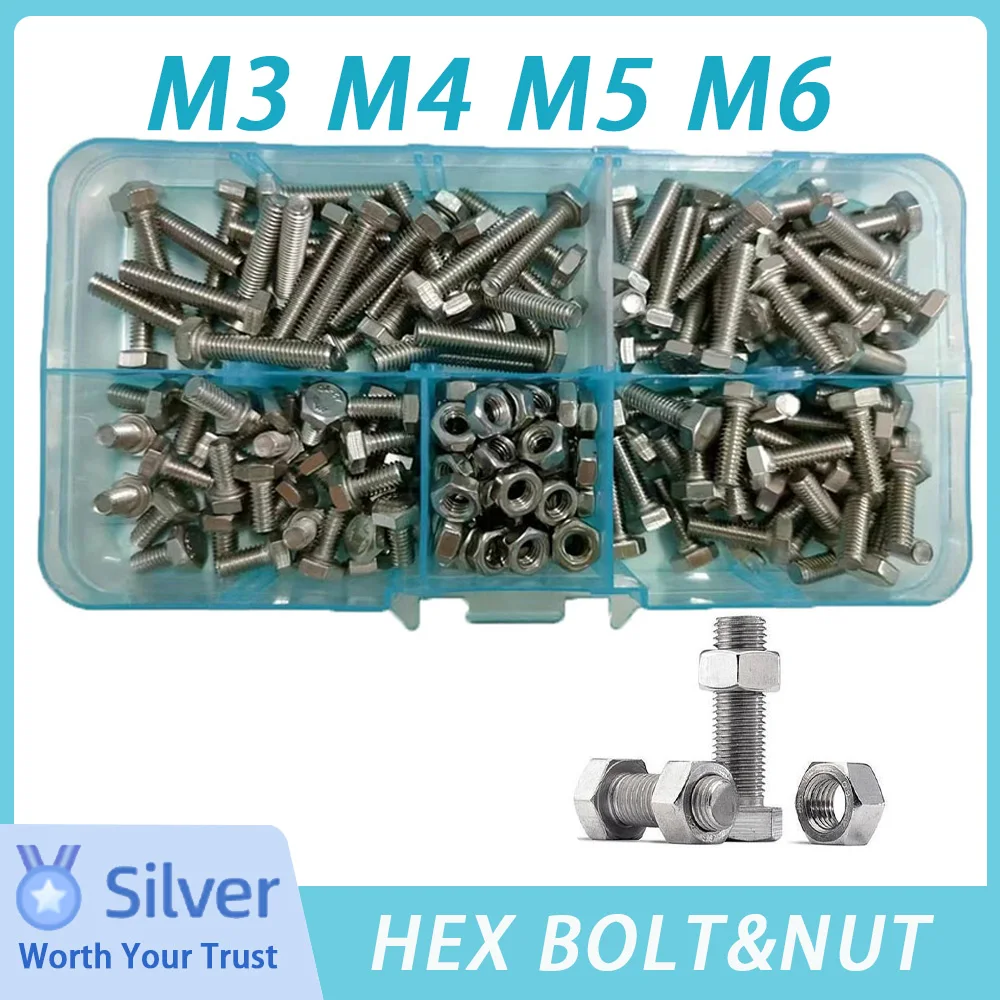 M3-M4-M5-M6-External-Hex-Stainless-Steel-Bolts-Nuts-SetAssortment-Kit ...