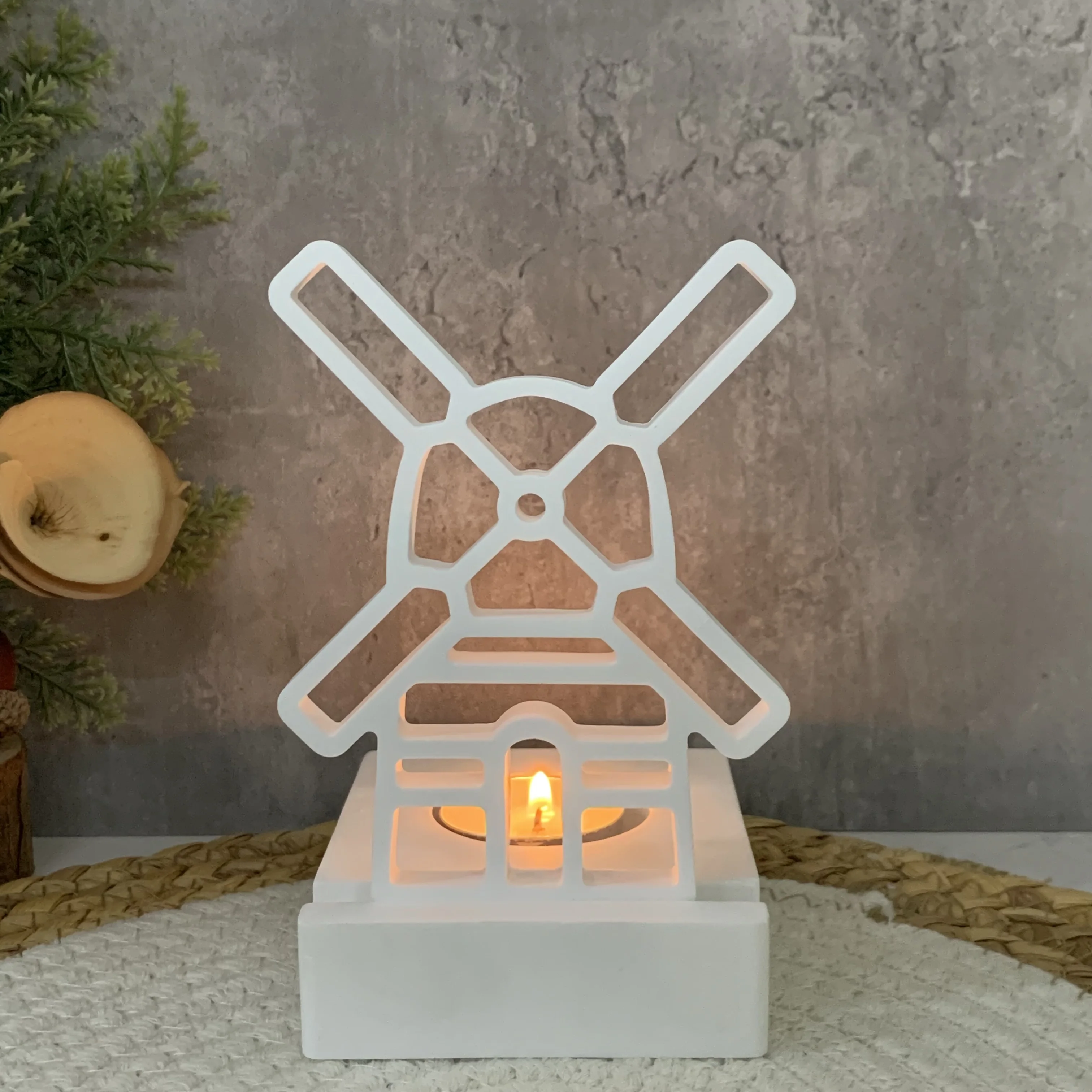 Four-leaf-Windmill-Candle-Holder-Silicone-Mold-DIY-Windmill-Ornament ...