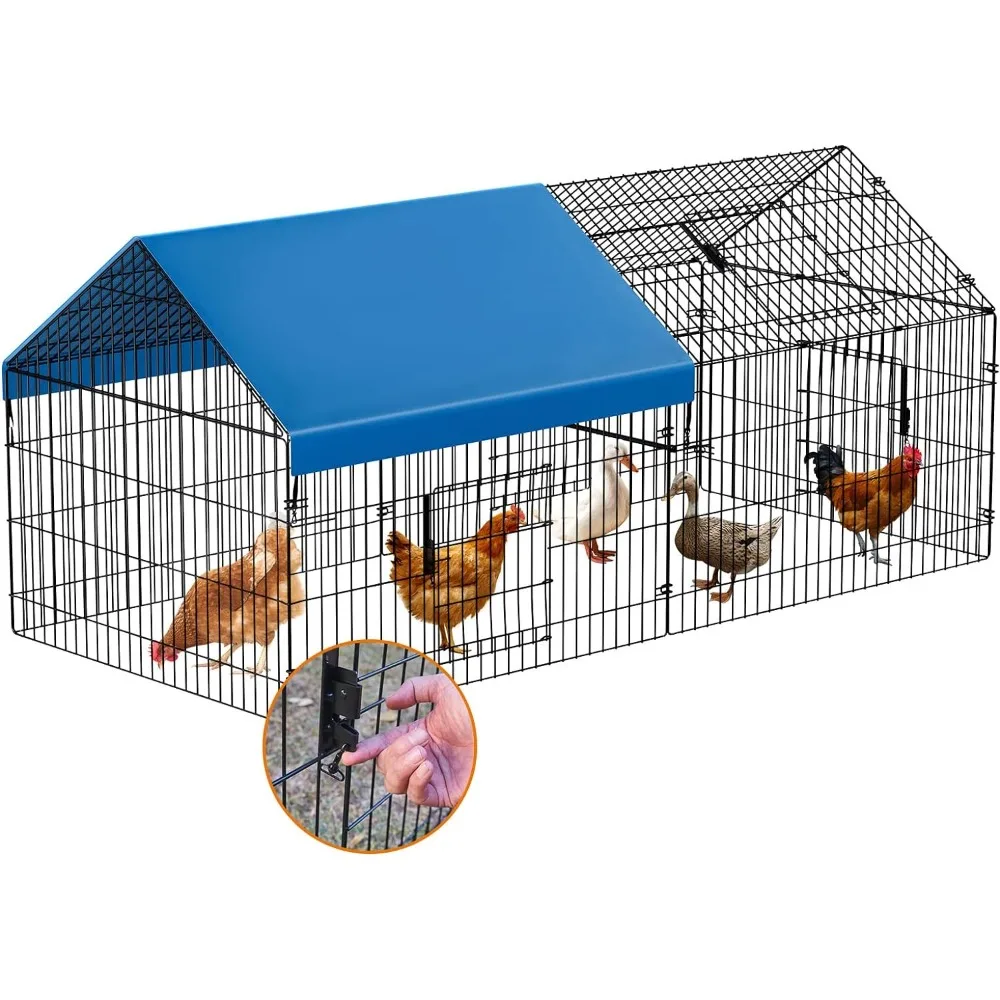 Metal-Chicken-Coop-86-40-39-Runs-for-Yard-with-Cover-Chicken-Playpen ...