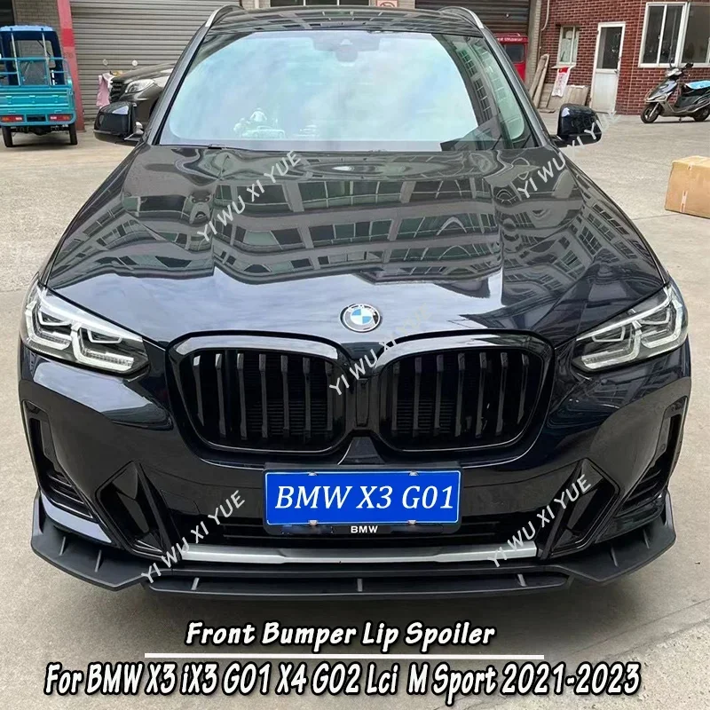 For-Bmw-X3-G01-X4-G02-LCI-2021-2023-M-Sport-Car-Front-Bumper-Splitter ...