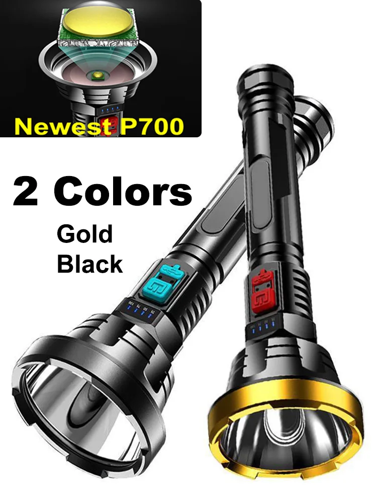 Lampe de poche LED longue portée, torche étanche, lampe à main de ...