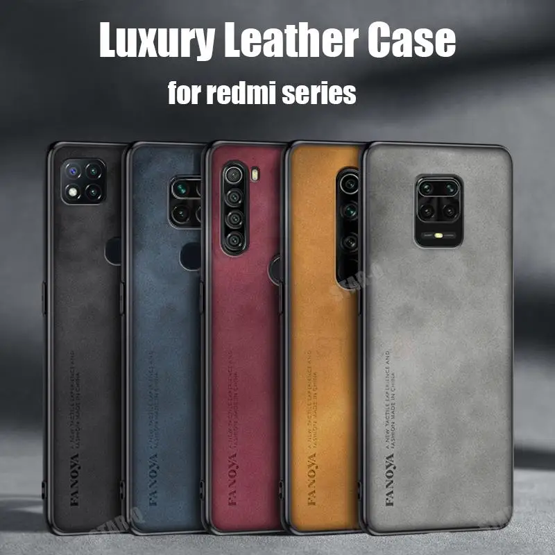 9a 9c Nfc 9at Luxury Sheepskin Leather Case For Xiaomi Redmi Note 9 8 7 ...