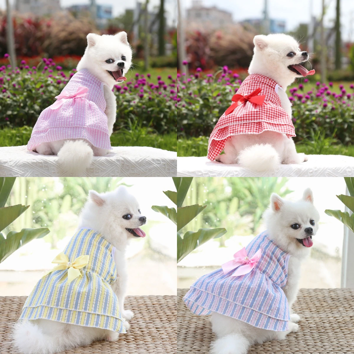 Summer-Pet-Dog-Dress-Cat-Striped-Butterfly-Skirt-Dog-Dress-Puppy ...