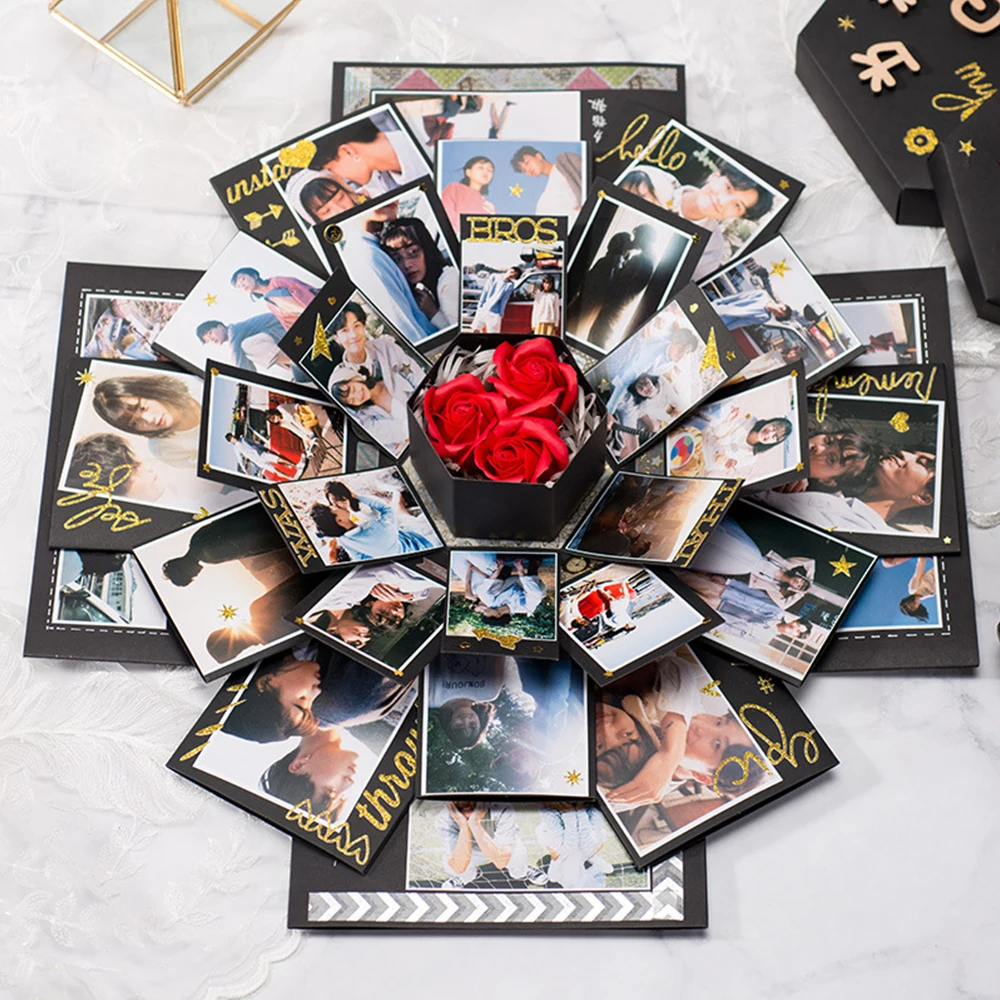 Caja-de-lbum-de-fotos-DIY-lbum-de-recortes-encantador-sorpresa-explosi ...