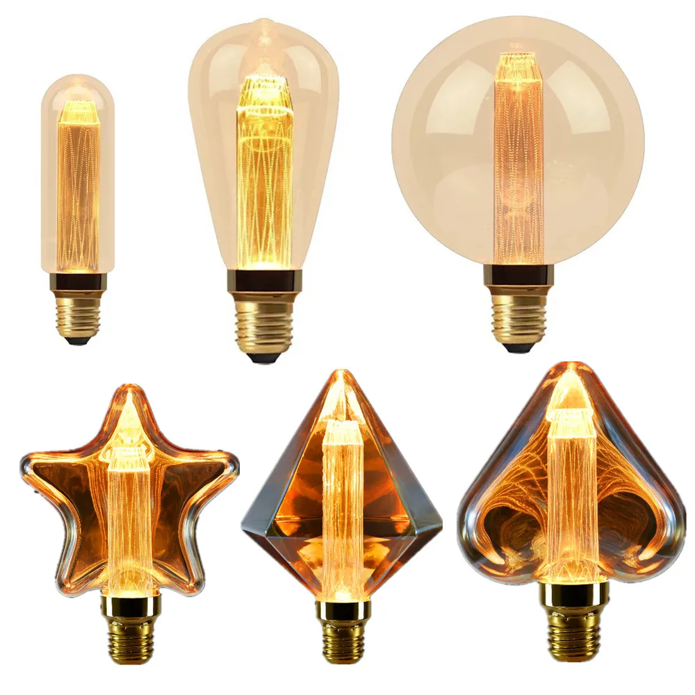 Edison Led Light Guide Bulb E27 220v 110v St64 G95 G125 Love 2000k Lamp ...