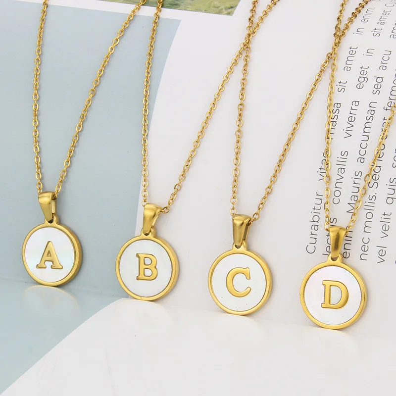 Collares-con-letras-iniciales-para-mujer-colgante-de-c-rculo-de-acero ...
