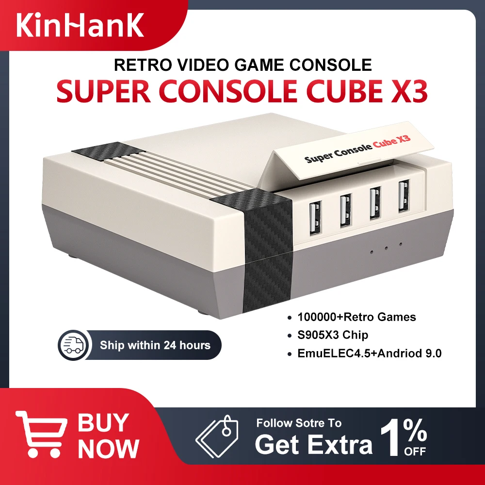 Super Console Cube X3 Retro Video Game Console With 100000 Game For Psp/ps1/dc/sega Saturn 4k/8k ...