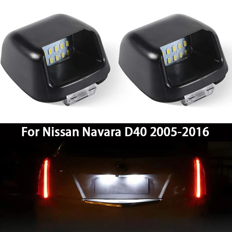 2pcs-set-Car-LED-License-Number-Plate-Lights-for-Nissan-Navara-D40-2005 ...